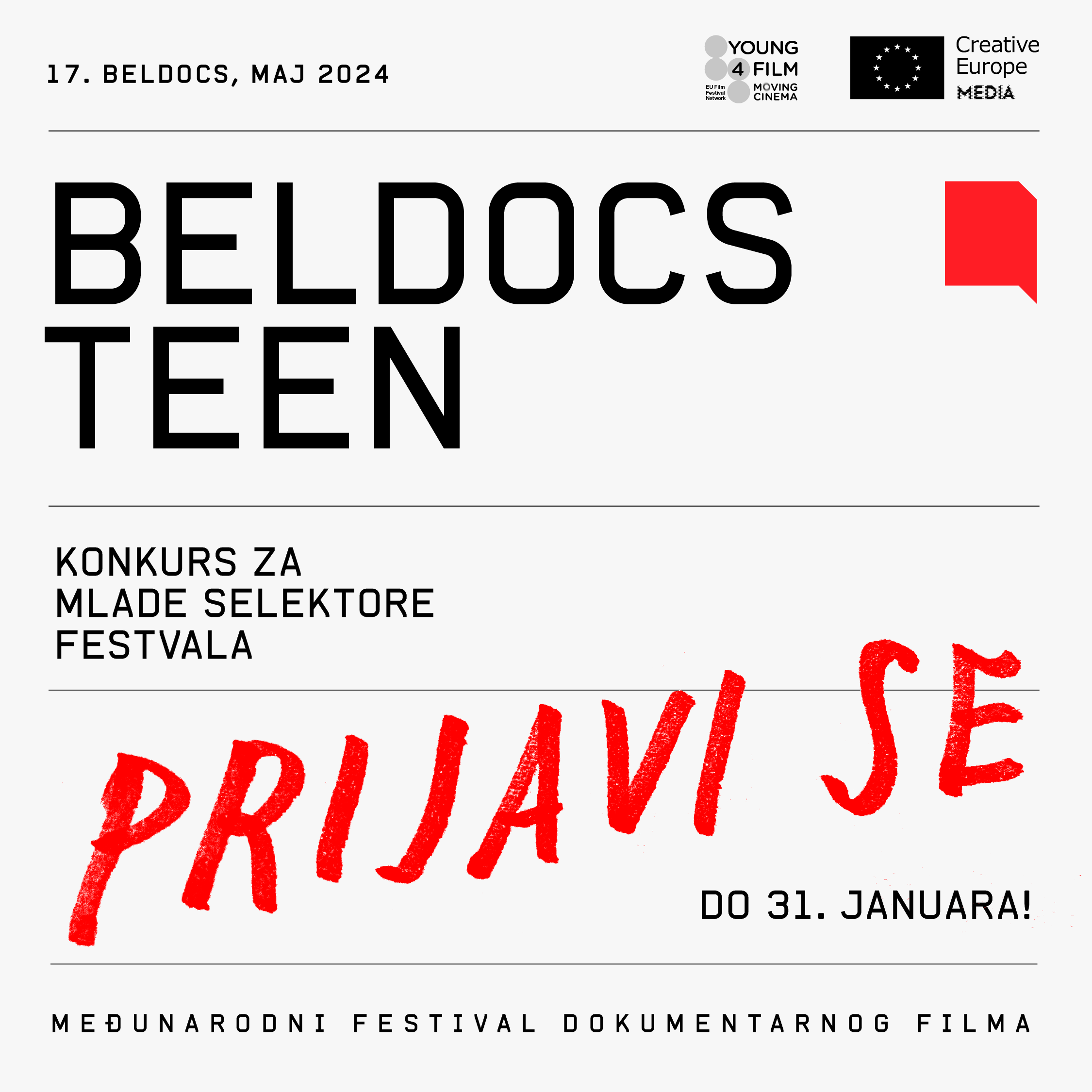 Otvoren novi konkurs za mlade selektore/ke Beldocsa! | Beldocs